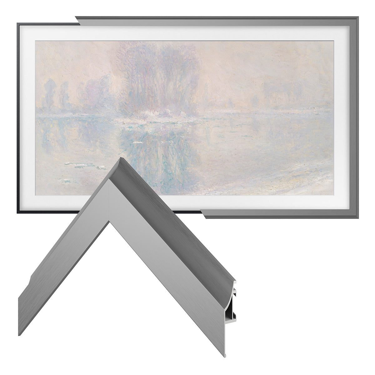 Deco TV Frames 50" Customizable Alloy Scoop Frame for Samsung The Fram ...