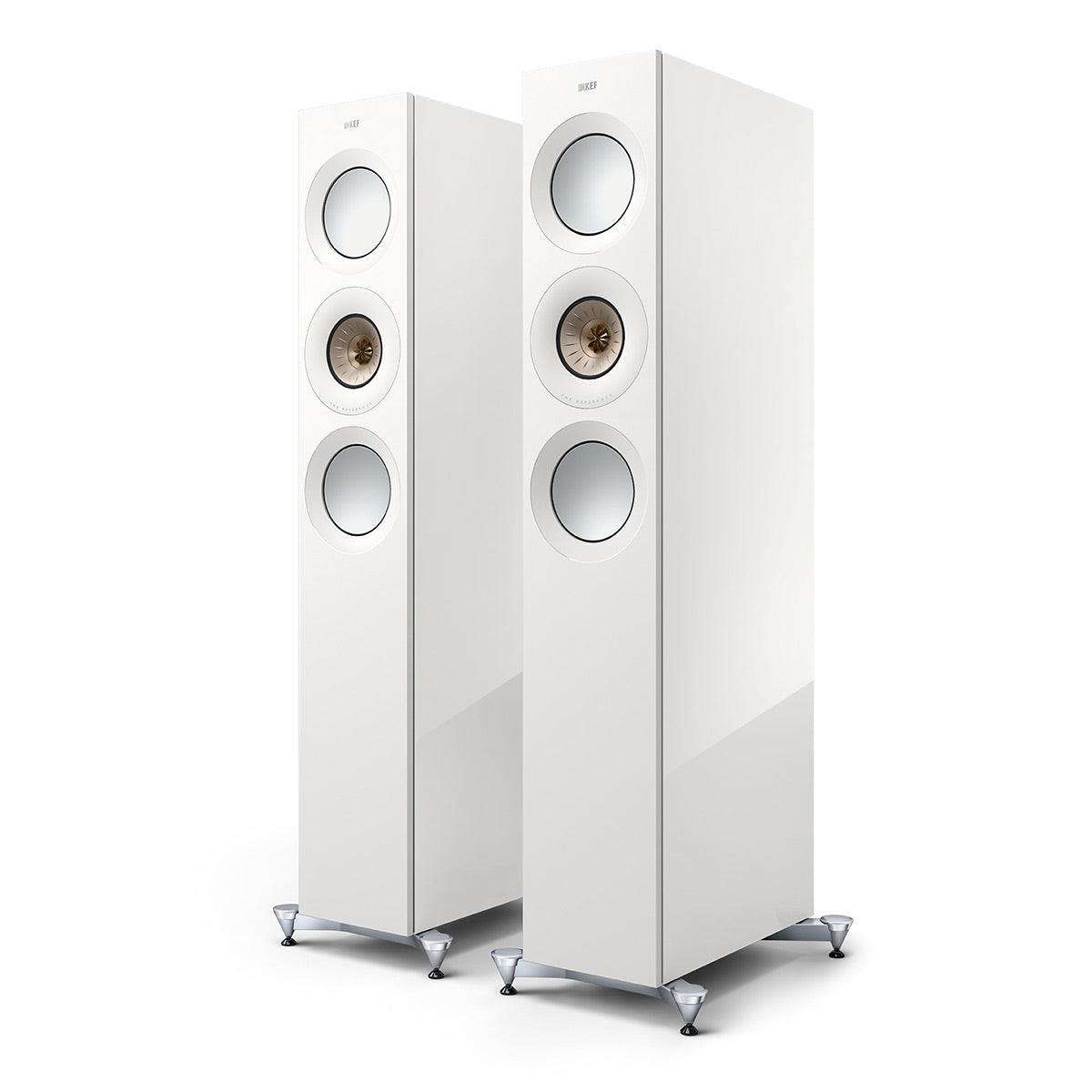 KEF Reference 3 Meta Floorstanding Speaker - Pair (High-Gloss White/Ch ...