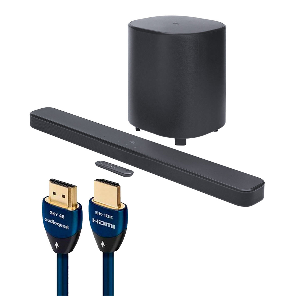 JBL BAR 500 MK2 5.1 Channel Soundbar System with AudioQuest Sky 3m HDM ...