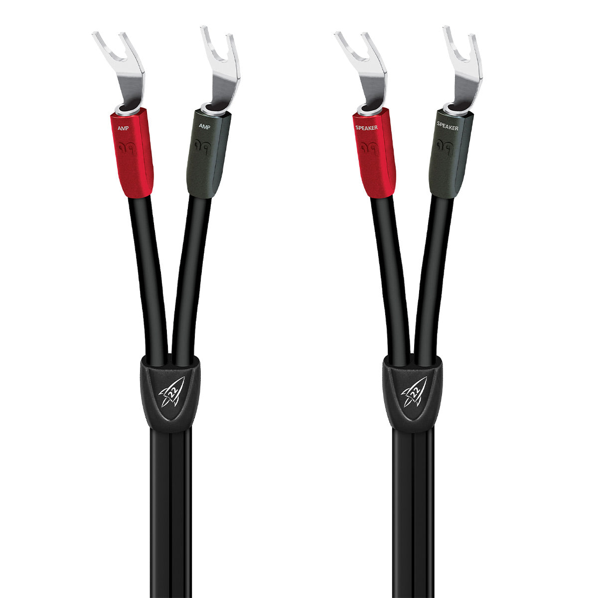 AudioQuest Rocket 22 Full-Range Speaker Cable with Silver Multi-Spade ...
